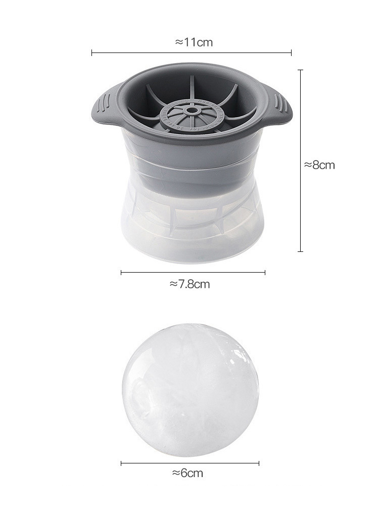 Whiskey Ice Ball Maker Silicone Round Ice Box large Ice Cubes Making ...