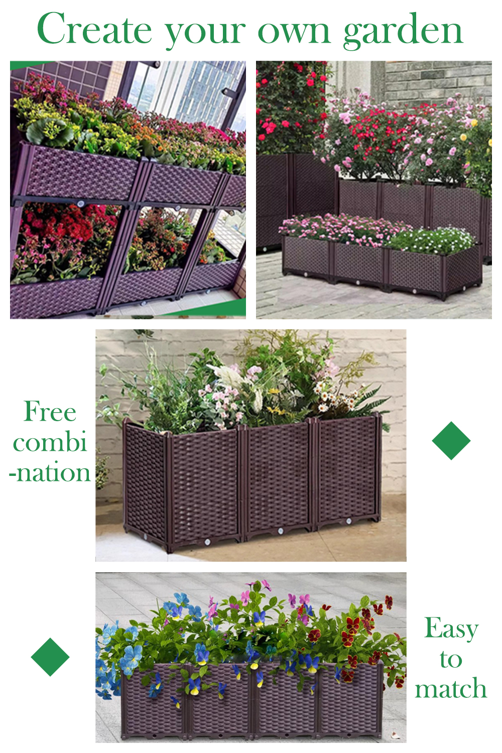 ⭐LOCAL READY STOCK⭐Plastic Planter Box Home Balcony Plastic Flower Pot ...