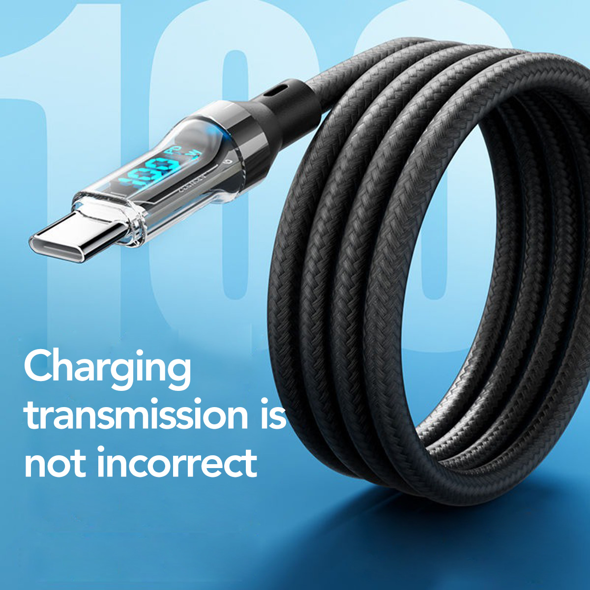 PD Cable with LED Display, 120W USB Type C Charge Cable for Mobile ...
