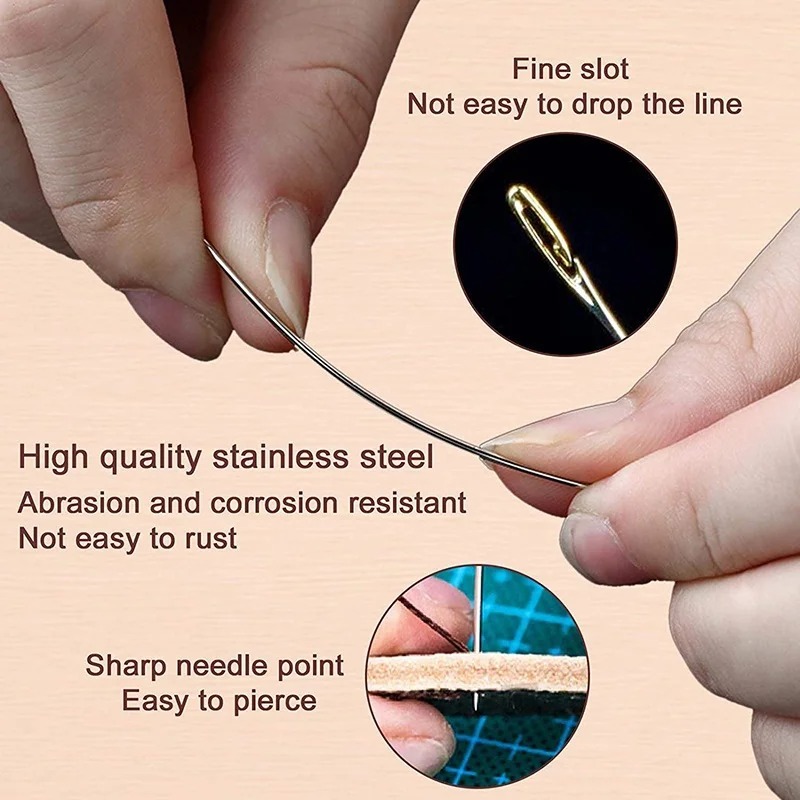 12/36PCS Sewing Needles Multi-size Side Opening Stainless Steel Darning ...