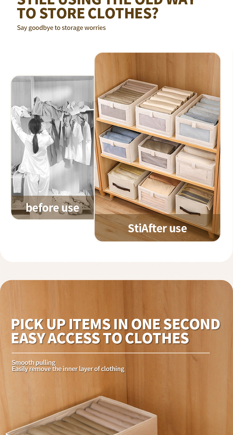 [SG STOCK] Foldable Clothes Organizer Collapsible Wardrobe Storage Tidy ...