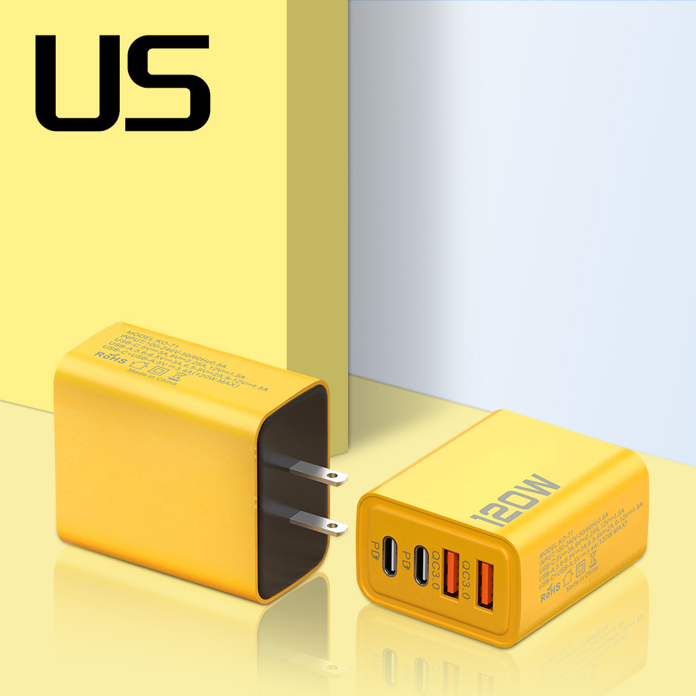 120w Dual Type Cdual Usb Phone Charger Suitable For Huawei Type C Charging Head Adapter Euus