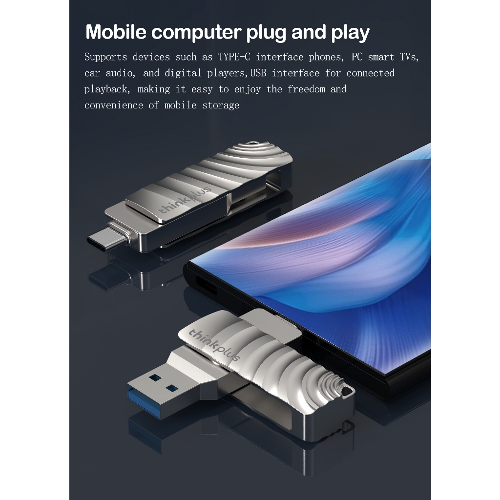 Lenovo Thinkplus Flash Drive Type-C USB 3.2 32/64/128GB MU232 USB3.0 ...