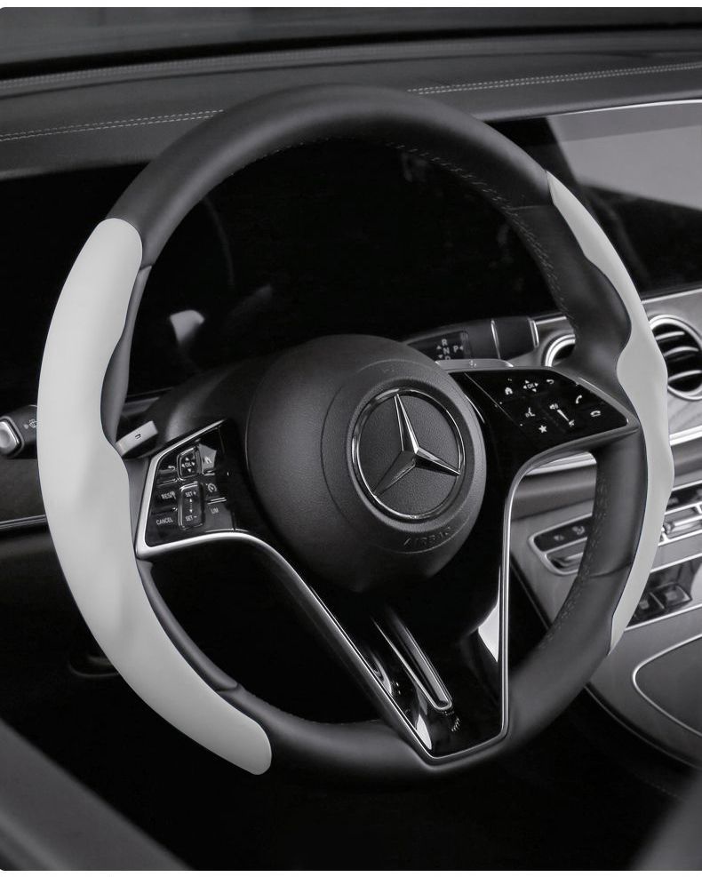 Steering Wheel Grip Cover Liquid Feel Leather Steering Wheel Cover Car ...