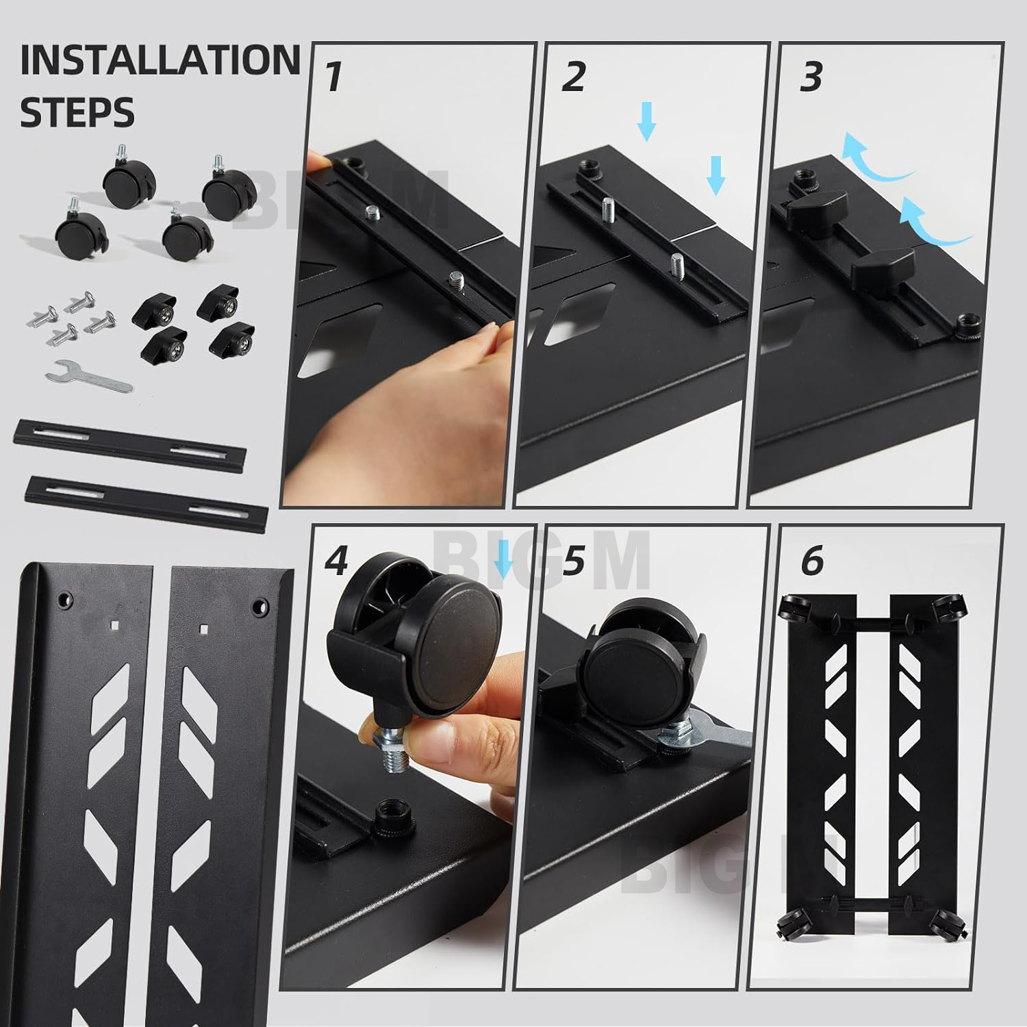SG LOCAL STOCK Metal CPU Roller Stand With Wheels Adjustable Cpu Stand ...