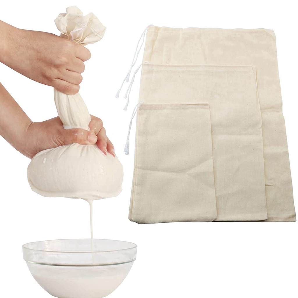 1pc Reusable Cheesecloth Nut Milk Bags Strainer Cheese Cloth Bags for ...
