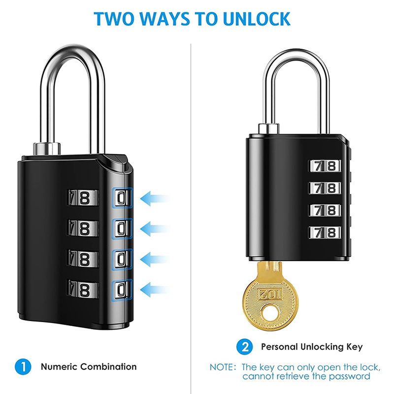 KIPRUN Combination Lock, 4 Digit Security Padlock with Key ...