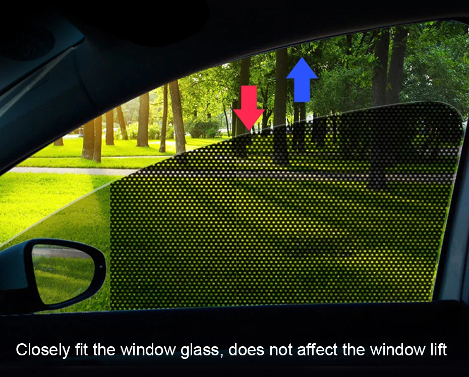 2pcs 42x 38cm DIY Car Sticker Sunshade Sunscreen Window Cover Black PVC ...