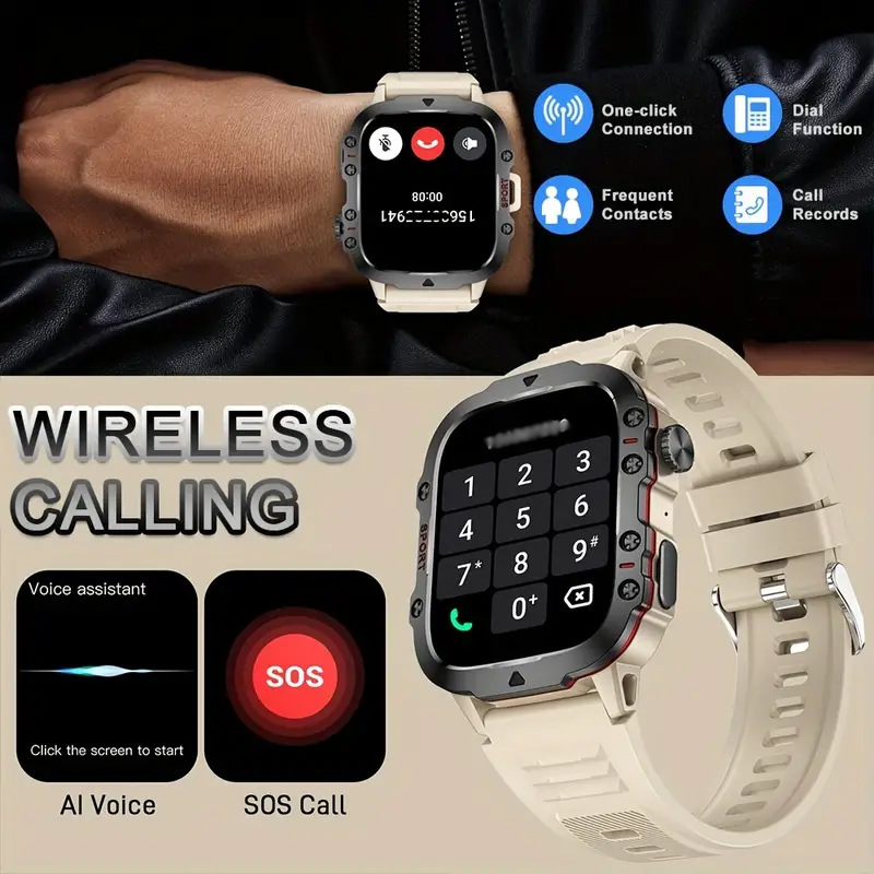 2024 New For Xiaomi Military Smart Watch Men IP68 5ATM Outdoor Sports ...