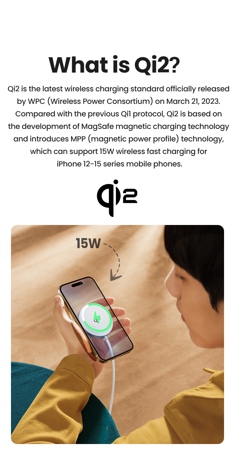 Ugreen MPP Qi2 15W Max Magnetic Charging Wireless Fast Charger for ...