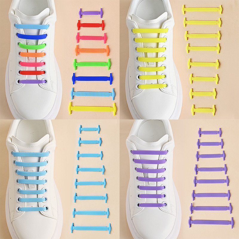 16pcs/lot Silicone No Tie Shoelaces Shoes Accessories Elastic Lace ...