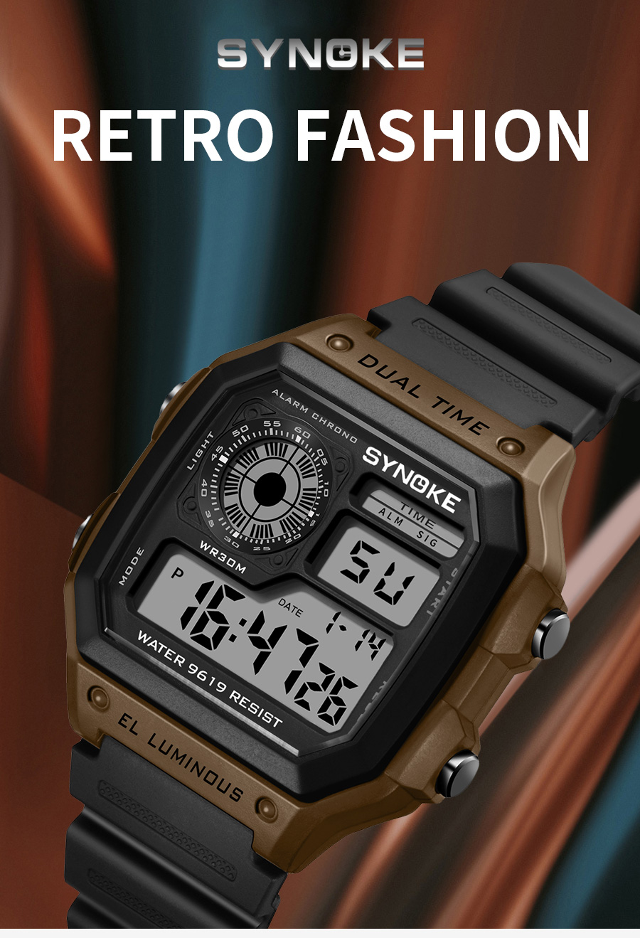 SYNOKE Men's Military Digital Watch, Water-Resistant Sports Timepiece with Date & Week Display ...