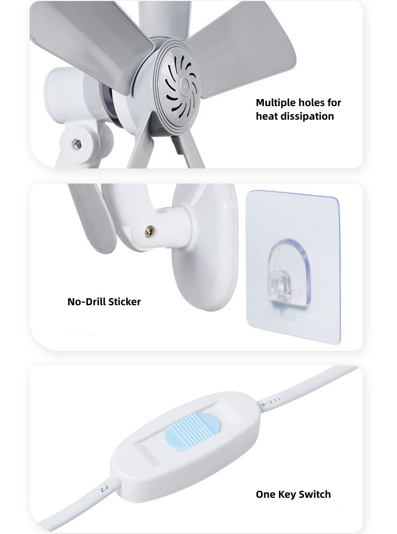 【SG Stock】Portable Mini Fan Wall Hanging Mini Home Dormitory Bedside ...