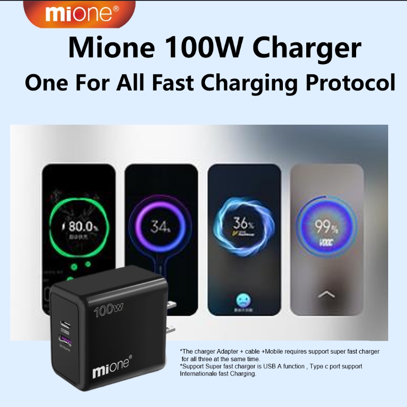 Mione 100W Charger Travel Adapter USB Type C Fast Charging For iPhone ...