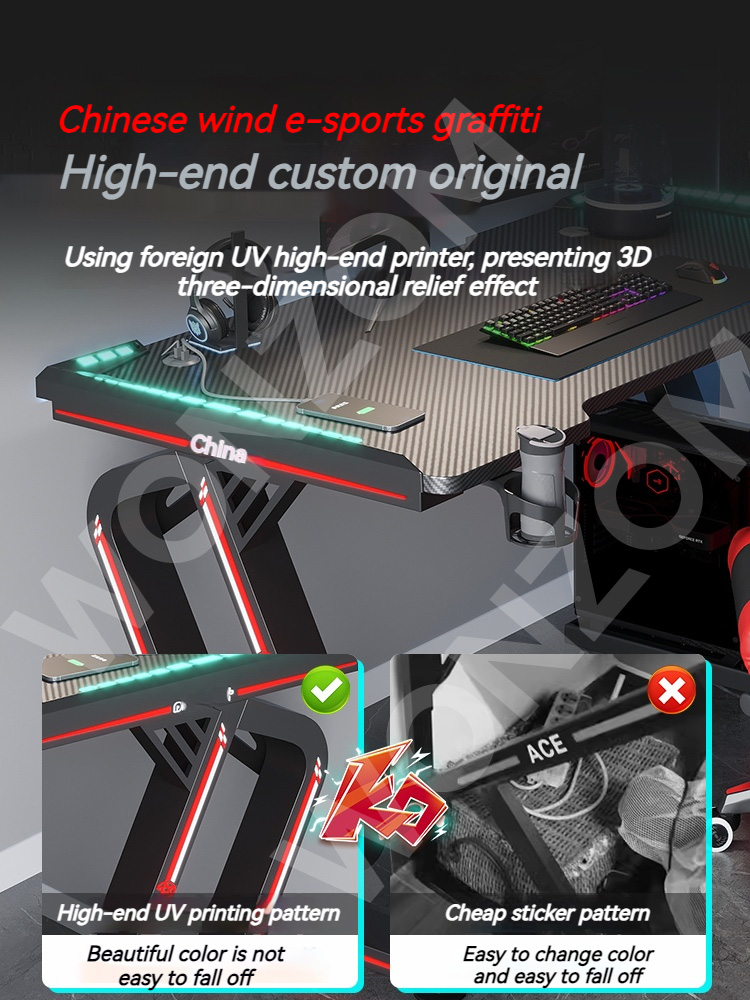 Gaming Table Study Table Computer Desk Desktop Double Student Desk Home ...