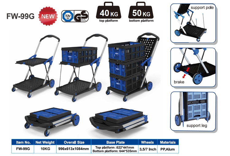 Multi use Functional Collapsible carts | Portable shopping cart ...
