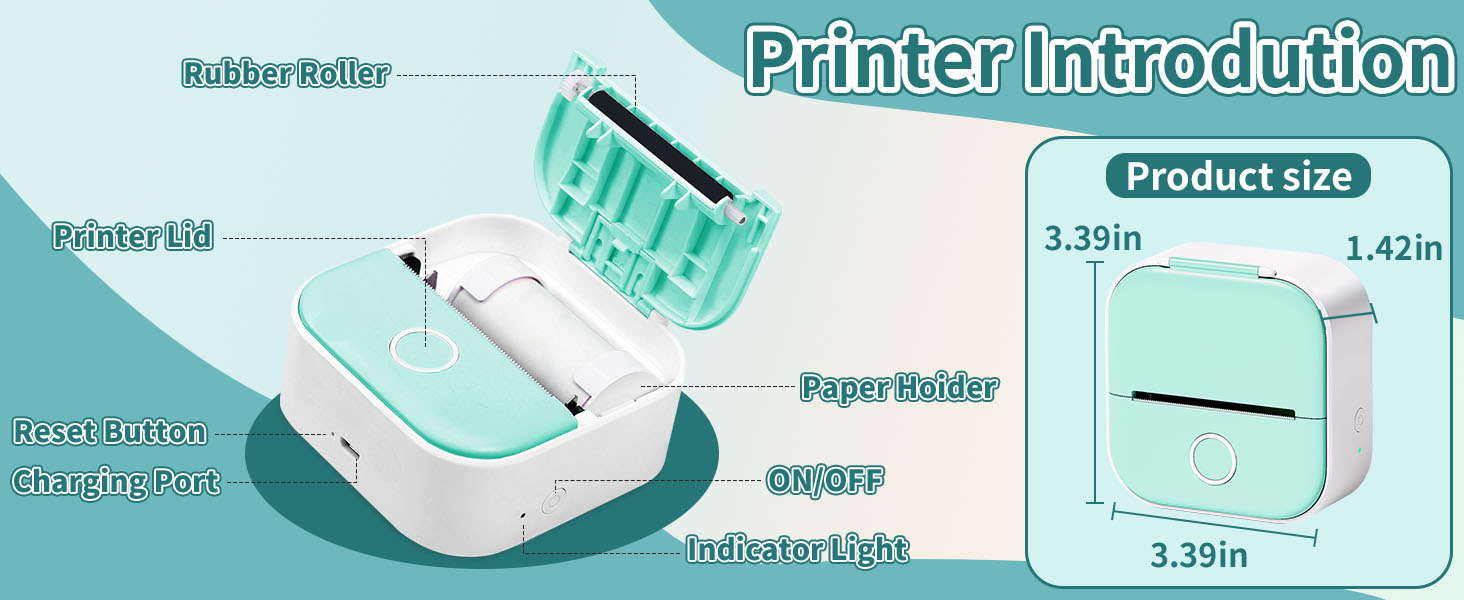 Phomemo T02 Mini Bluetooth Thermal Label Sticker Printer For Photo ...