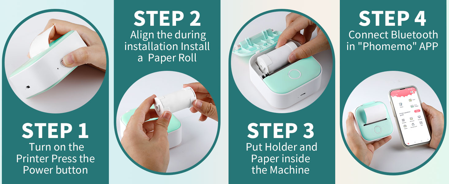 Phomemo T02 Mini Bluetooth Thermal Label Sticker Printer For Photo ...