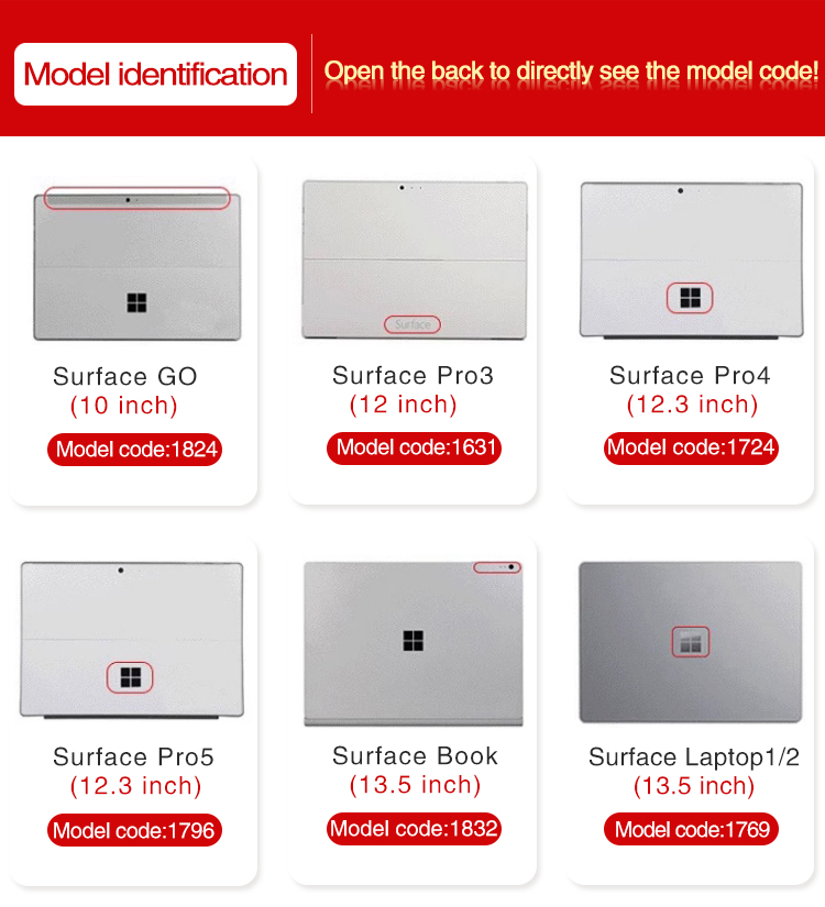 Full Set Protector for Microsoft Surface Pro1/ Pro2/Pro3/Pro4/Pro5/Pro6 ...