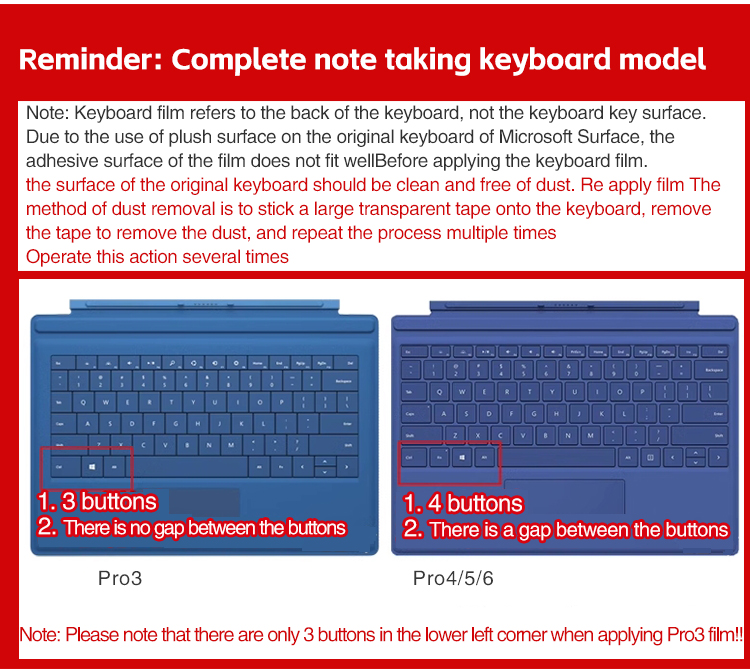 Premium Protective Skin Sticker Decals Microsoft Surface Pro3 Pro4 Pro5 Pro6 Pro7 Pro7+ ProX/8/9 ...
