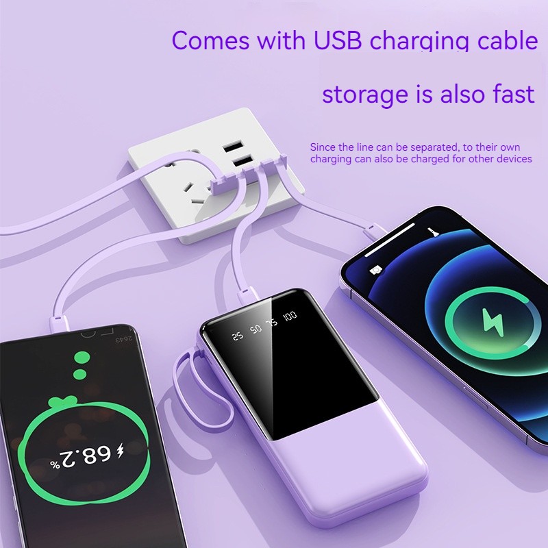 【SG】100% 40000mAh power bank 4 in 1 cable Mini powerbank fast charging ...