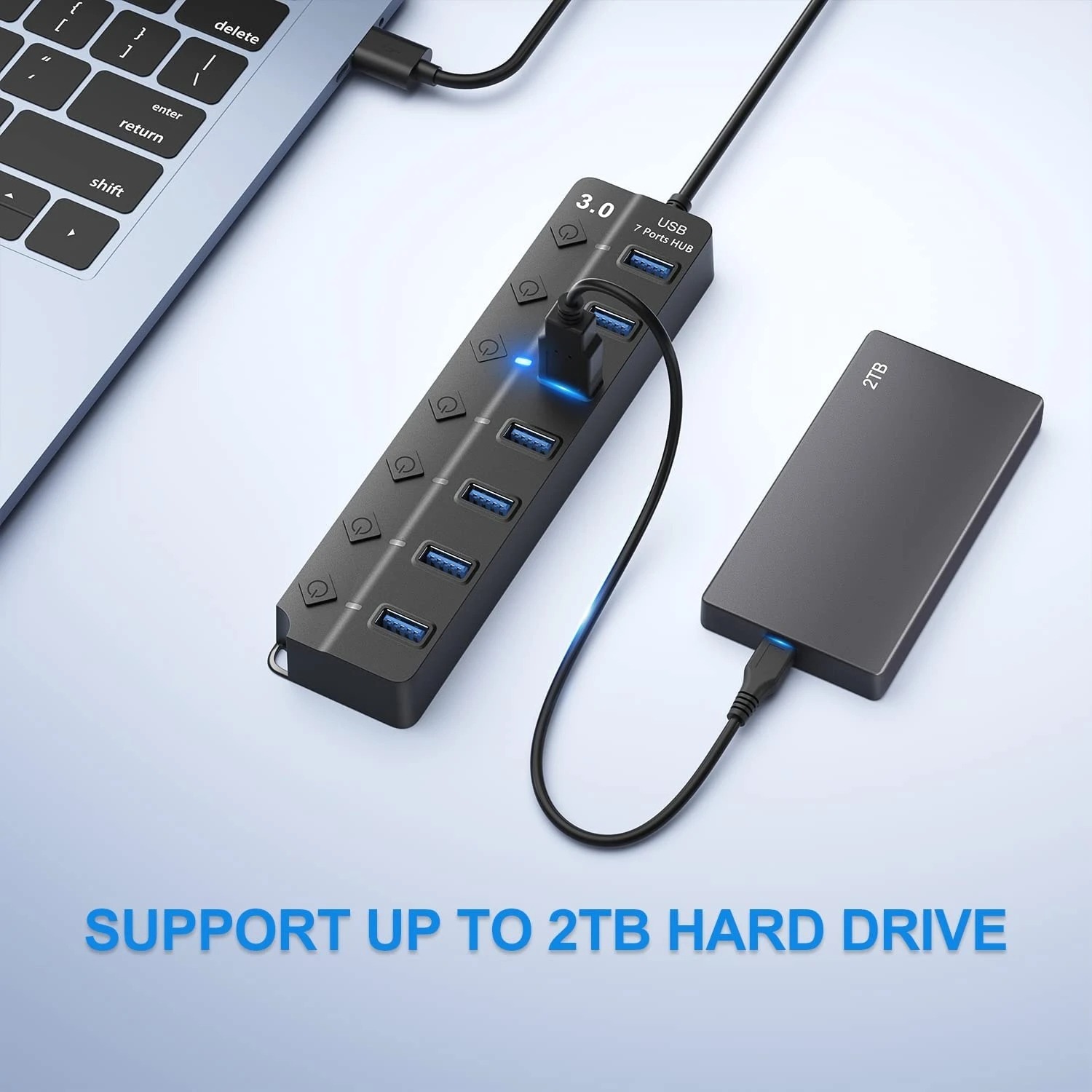 Usb A Hub 7 in 1 USB to USB 3.0 2.0 Splitter Docking Station USB3.0 HUB ...