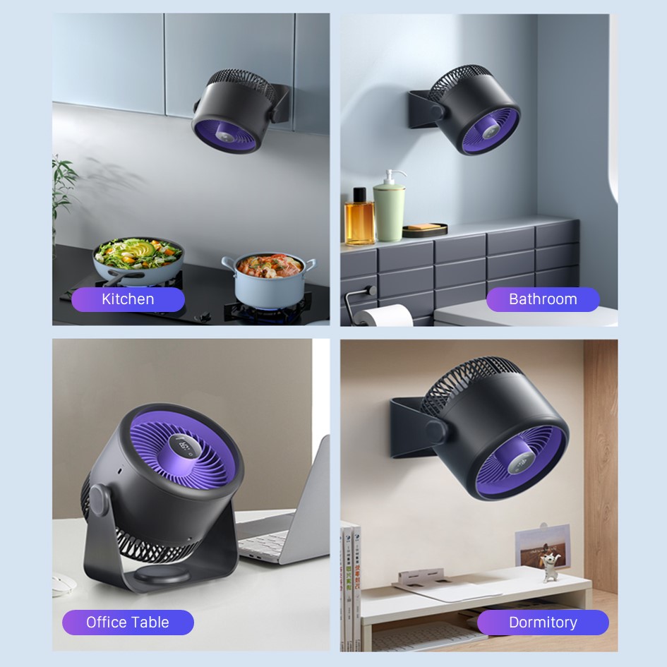 【SG STOCK】Edon Wall Fan Kitchen Wireless Air Circulation Fan 100 Speed ...