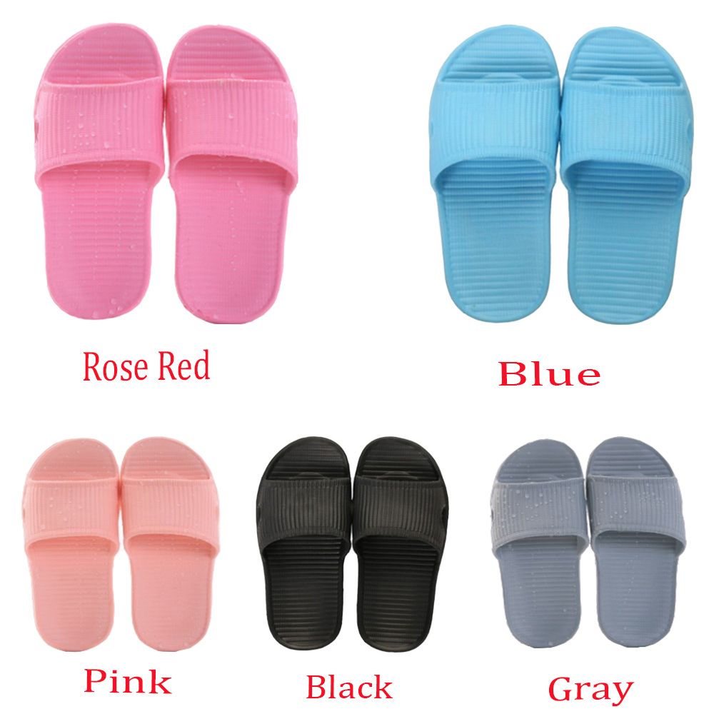 Okdeals2 Summer Rubber Flat Shower Soft Stripe Bathroom Slippers Women ...
