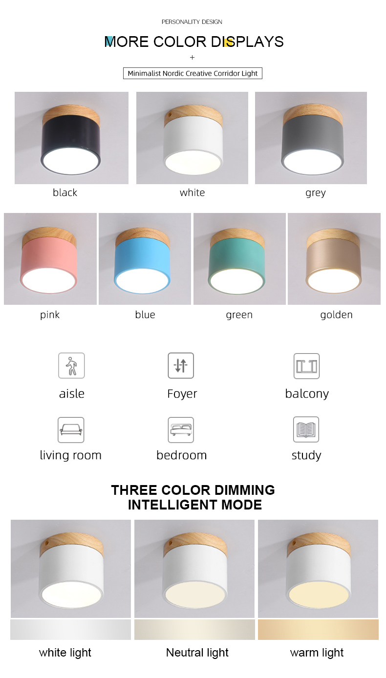 【Vitality Time】Downlight Ceiling Light 3-Color Spot Light 220V 7W ...