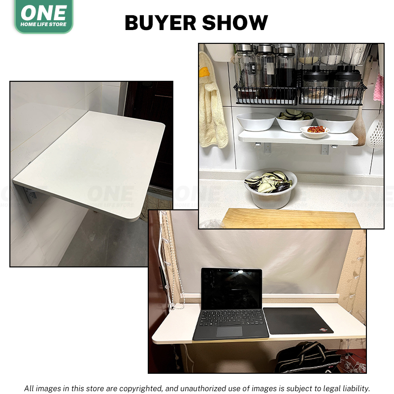 Wall mounted folding table Foldable shelves no need drill wall shelves ...