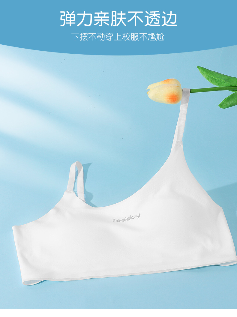 elasticity Ice silk Girl Lingerie kids bra Development child Detachable ...
