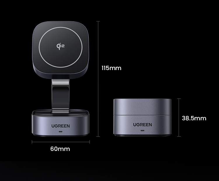 UGREEN 2-in-1 25W Max Qi2 MPP Magnetic Wireless Charger, 15W Max for ...
