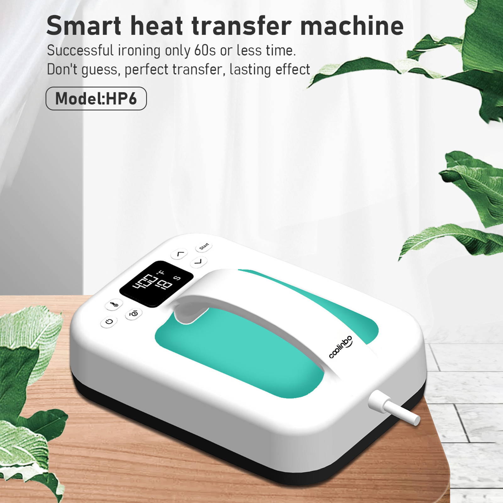 Coolinbo HP6 Handheld Mini Heat Press Machine 7x5 Inch Portable Heat ...