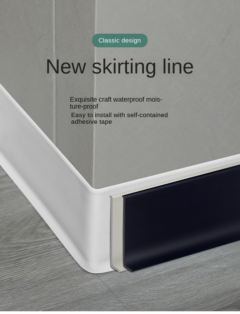 Soft Plastic Skirting Tile Floor Skirting Moisture Resistant Wall ...