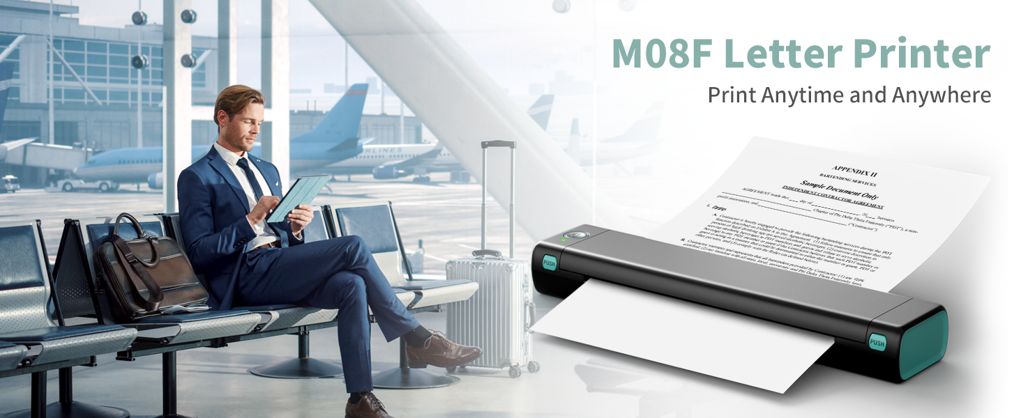 Phomemo M08F Portable A4 Printer Mini Inkless Thermal Printer Wireless ...