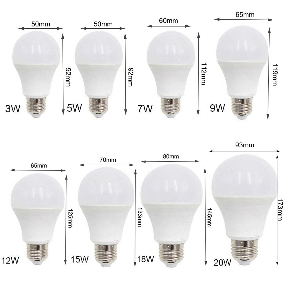 LED Plastic Coated Aluminum Ball Bulb E27 Screw Base 3W/5W/7W/9W/12W ...