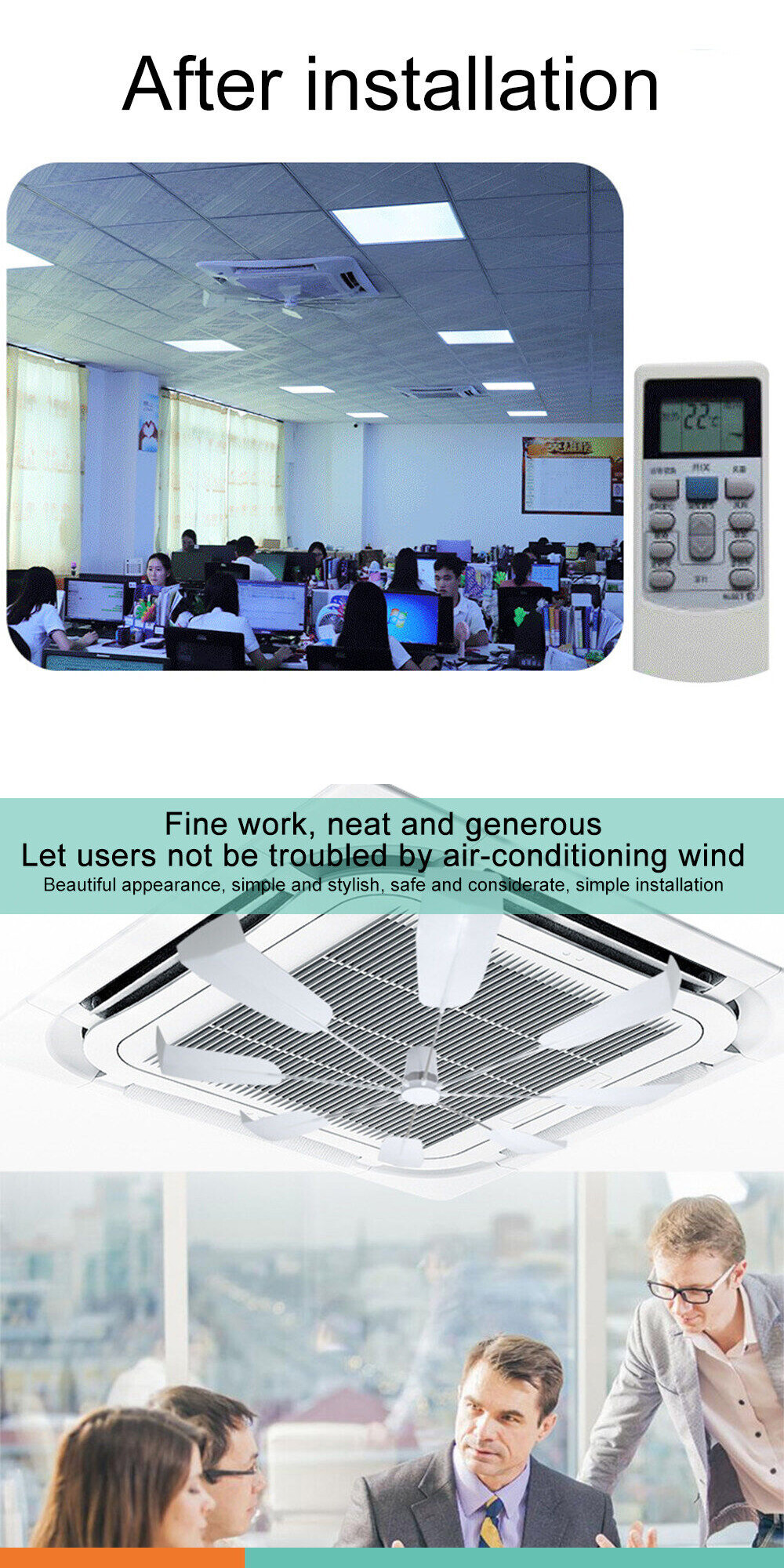 8 Bilah Siling Air Conditioning Wind Deflector Anti Direct Bubbles ...