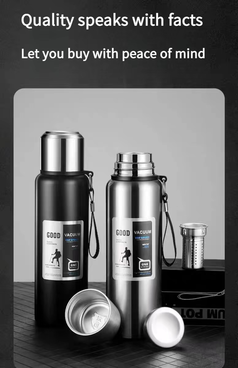 【ALLEN】316 Stainless Steel Large Capacity All-Steel Thermos Cup, Kettle, Outdoor Sports Portable ...