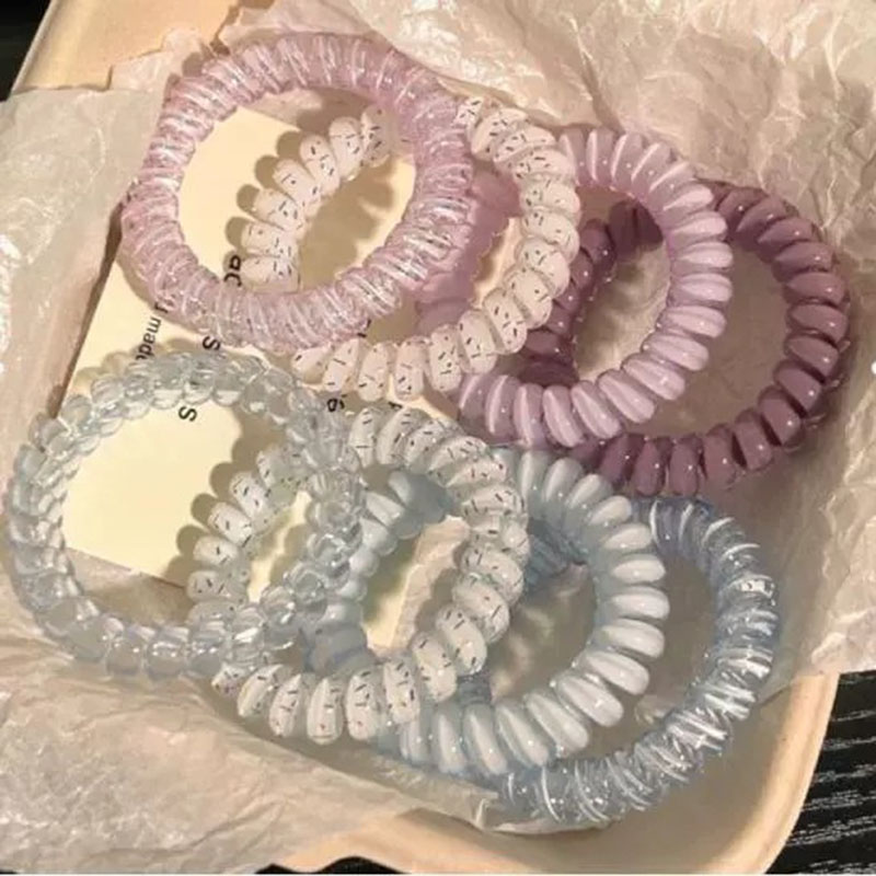 4Pcs Telephone-Wire Loop Hair Loops: Ins Hair Rope Braid-Ready High ...