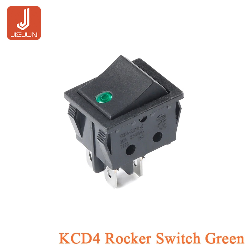 KCD4 Rocker Switch 30A 250VAC Four-Pin 4Pin Mini With light Cat-eye ...