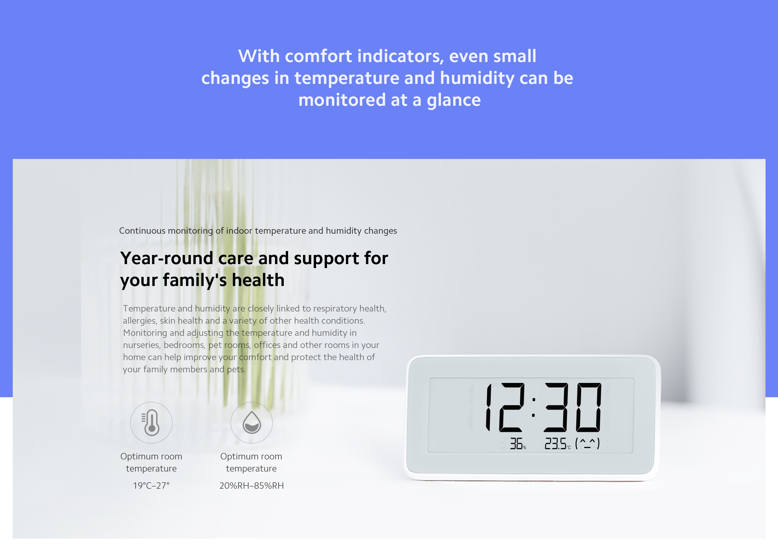 Xiaomi Temperature and Humidity Monitor Clock | Shopee Singapore