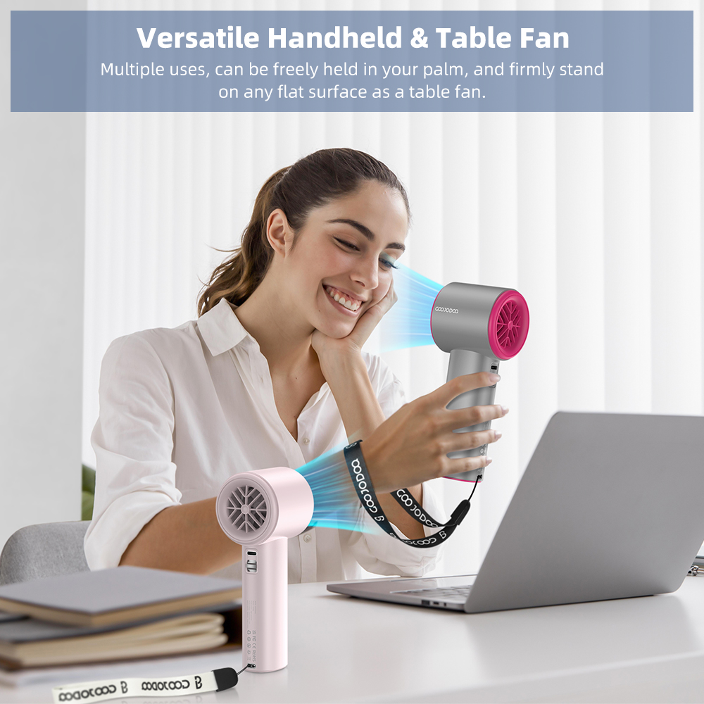 GOOJODOQ Portable Handheld Fan High Speed 100 Gear Strong Wind ...
