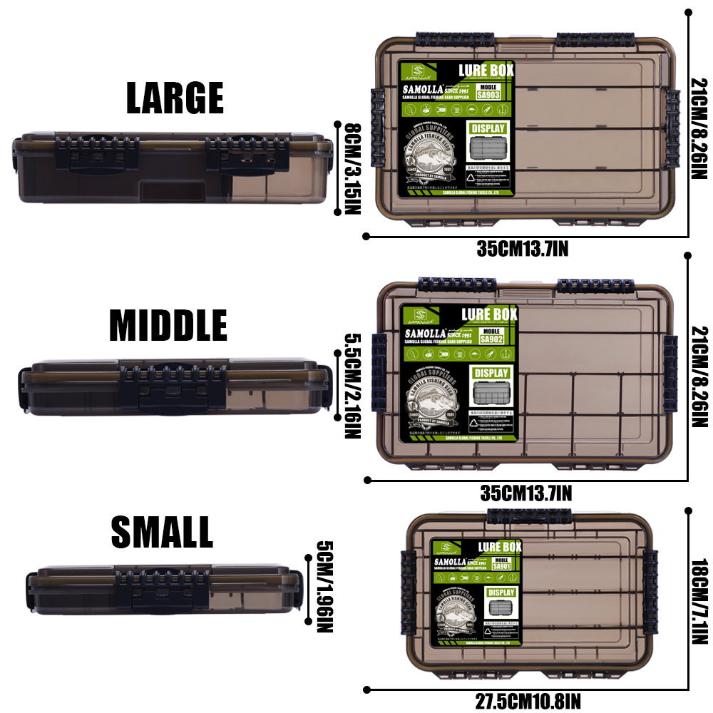 SAMOLLA New large Waterproof Fishing Tackle Box, Fish Hook Fishing Lure ...
