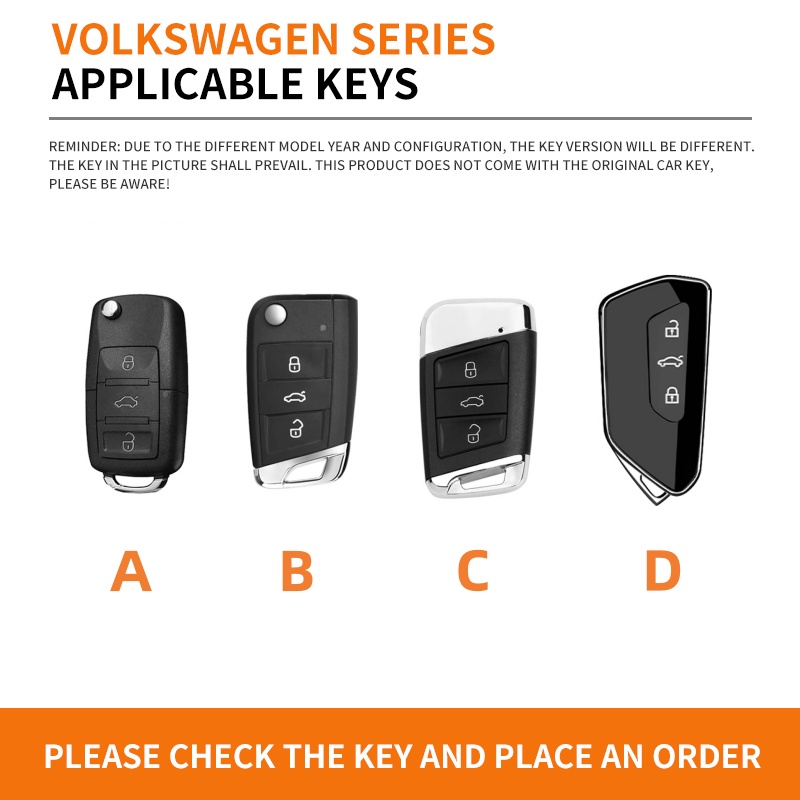 [NEW]Alloy car key Case Cover for VW Volkswagen Polo Golf 4 5 6 7 T5 ...