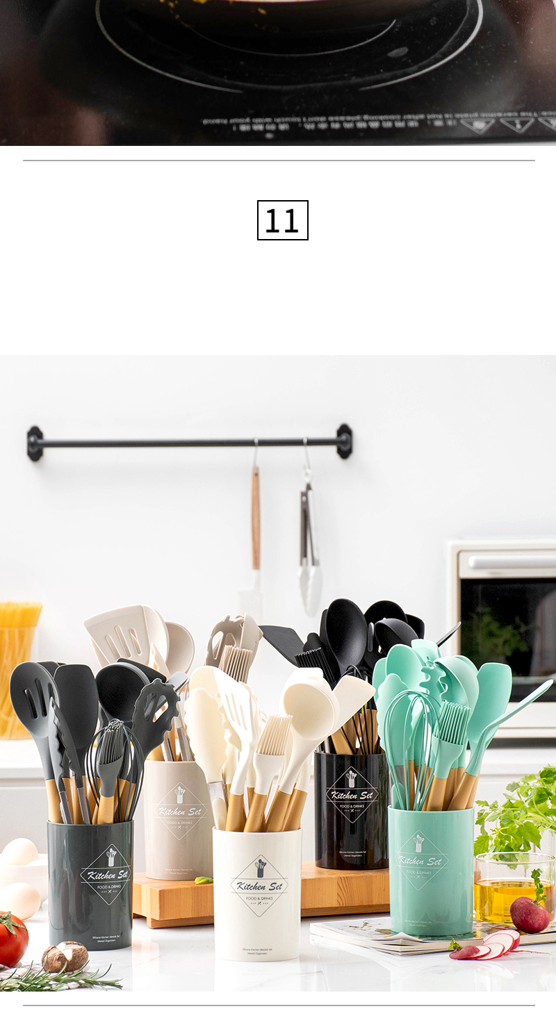 12pcs/set, Silicone Utensil Set, Kitchen Utensil Set, Baking tools and ...