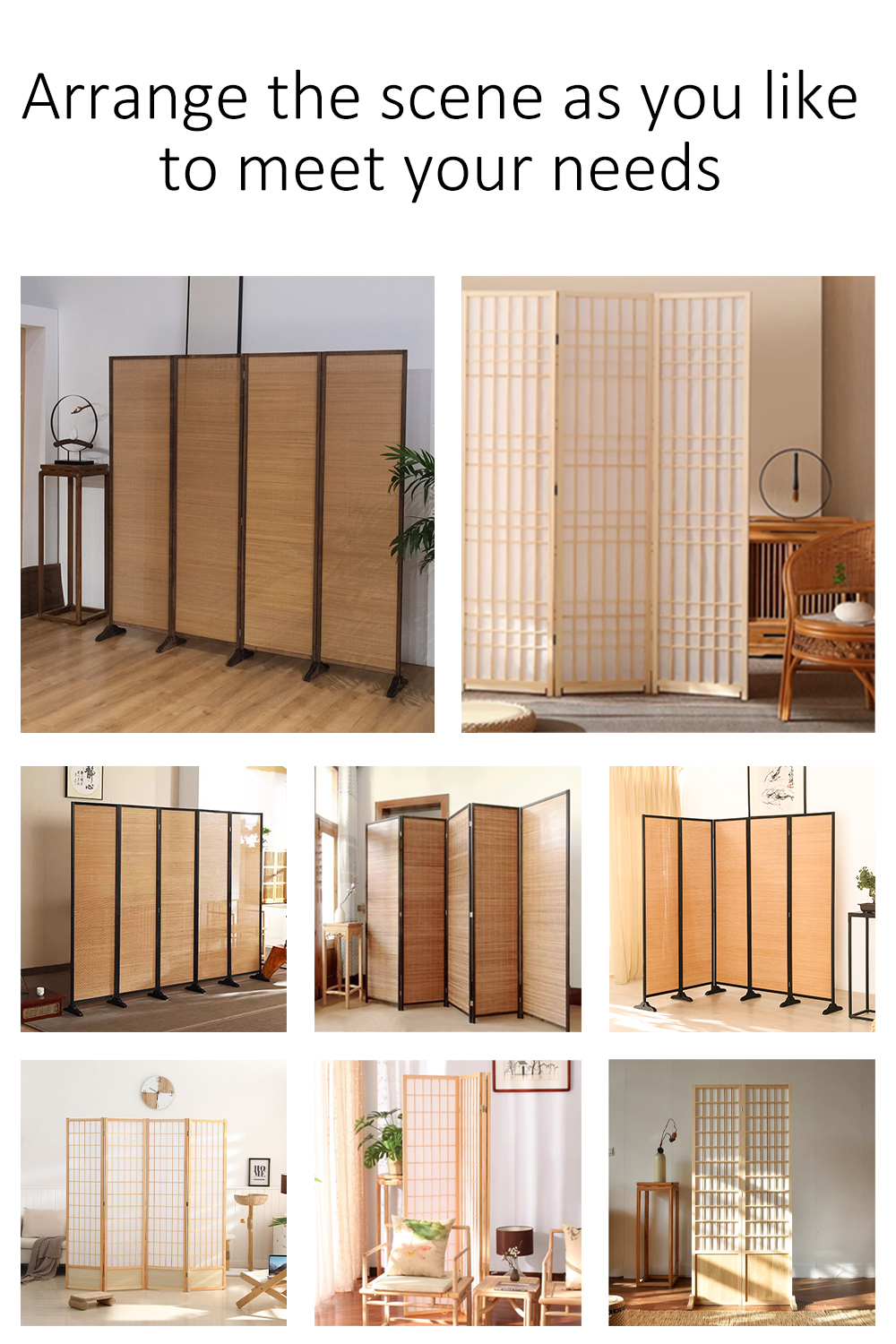 [FREE Base]⭐CLASSIC JAPANESE DIVIDER⭐Bamboo Room Divider Room Separator ...