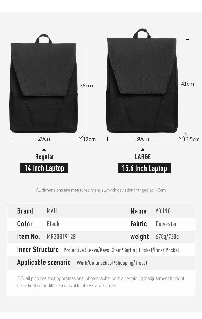MAH 1912 Young Korean Leisure School Backpack Fashion Trend Student ...