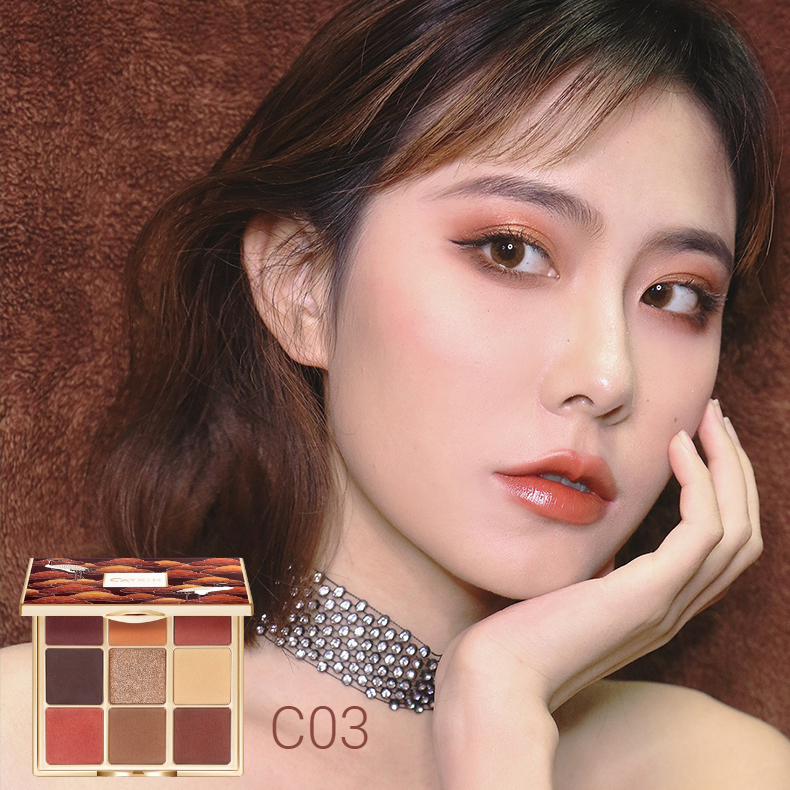 CATKIN 9 Colors Eyeshadow Palette Highly Pigmented Matte&Shimmer Long Lasting Smooth Texture ...