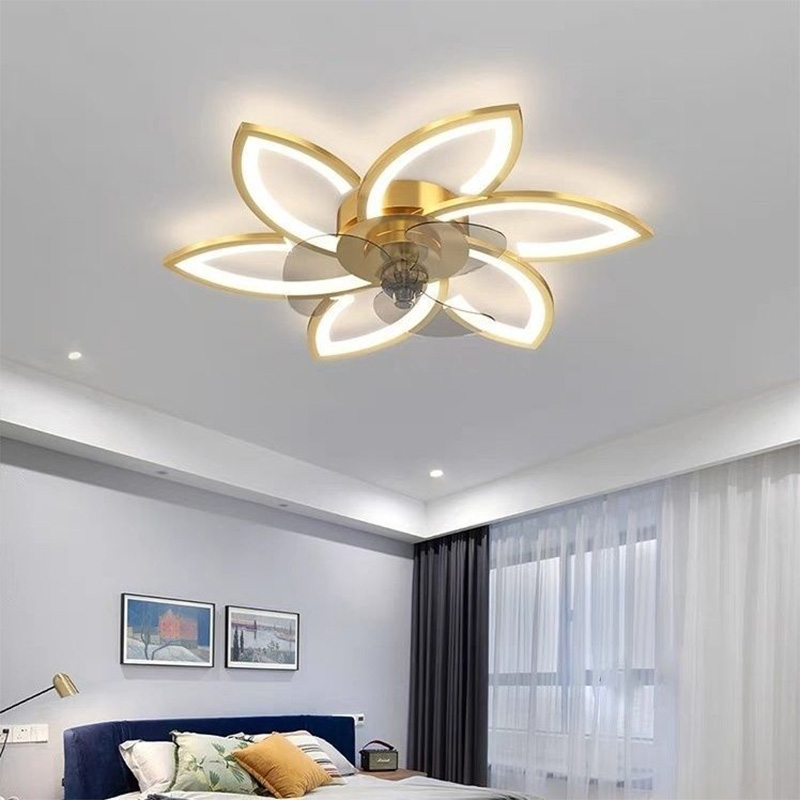 Modern Flower Fan Light led Fan Lamp Ceiling Dimmable With Remote ...
