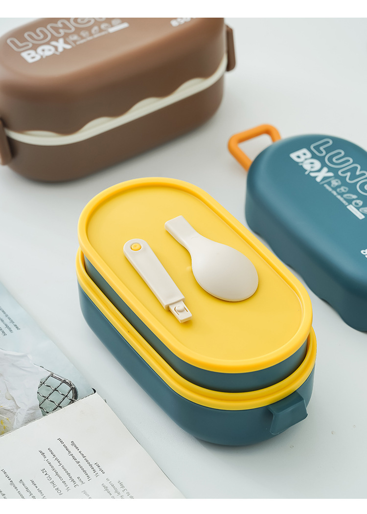 Microwave heated lunch box for work double-layer student lunch box ...